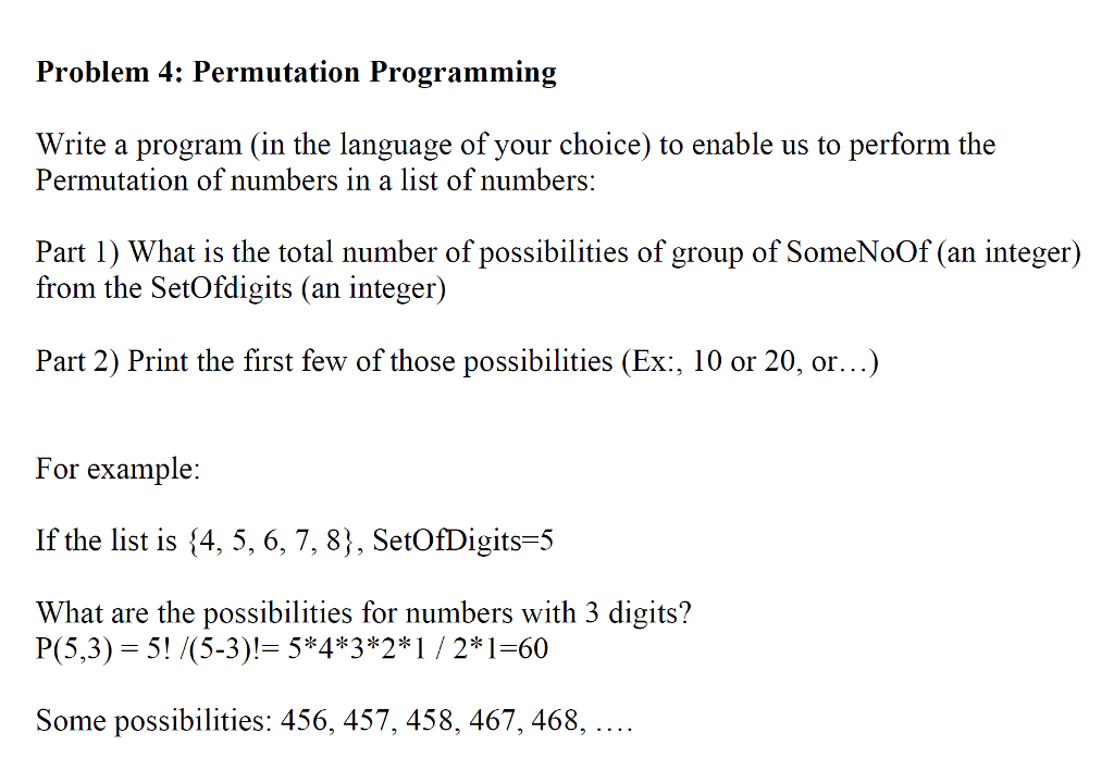 Solved Problem 4 Permutation Programming Write A Program 8825