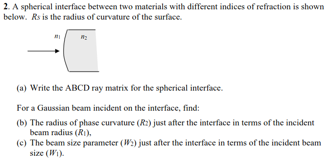 Solved 2. A spherical interface between two materials with | Chegg.com