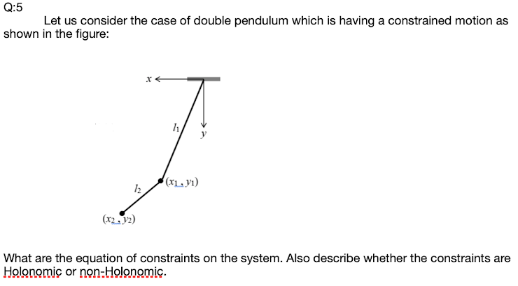 Solved Q:5 Let us consider the case of double pendulum which | Chegg.com