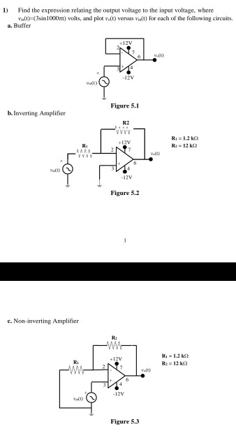 Solved 1 Find the expression relating the output voltage to | Chegg.com
