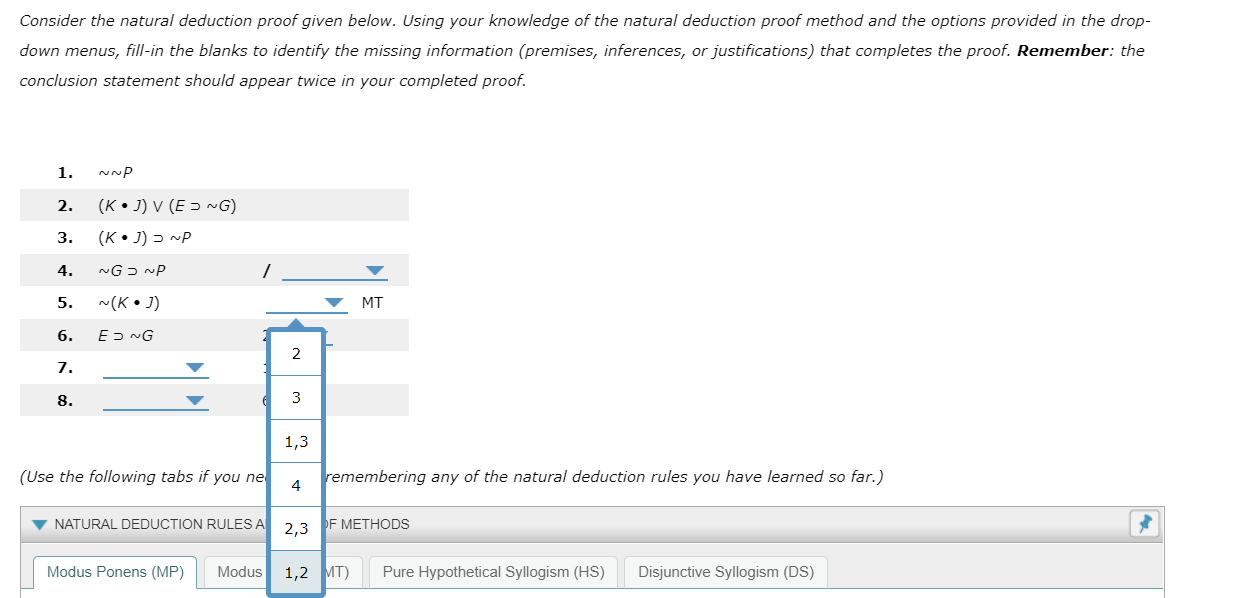 Solved Consider the natural deduction proof given below. | Chegg.com