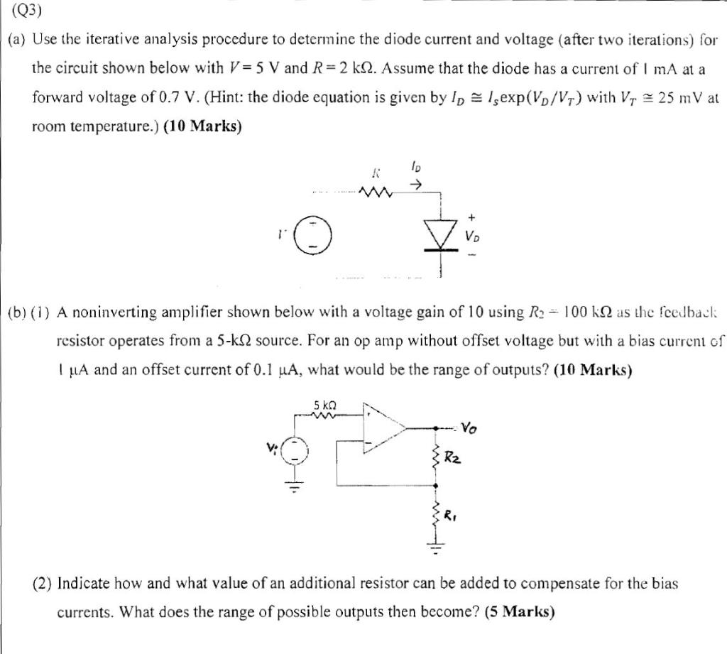 (Q3) (a) Use the iterative analysis procedure to | Chegg.com