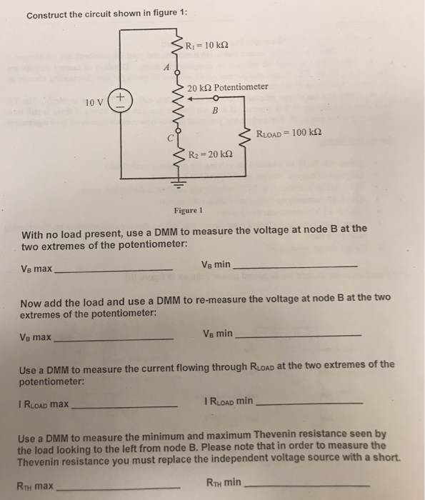 Solved Construct the circuit shown in figure 1: R1 = 10kΩ 20 | Chegg.com