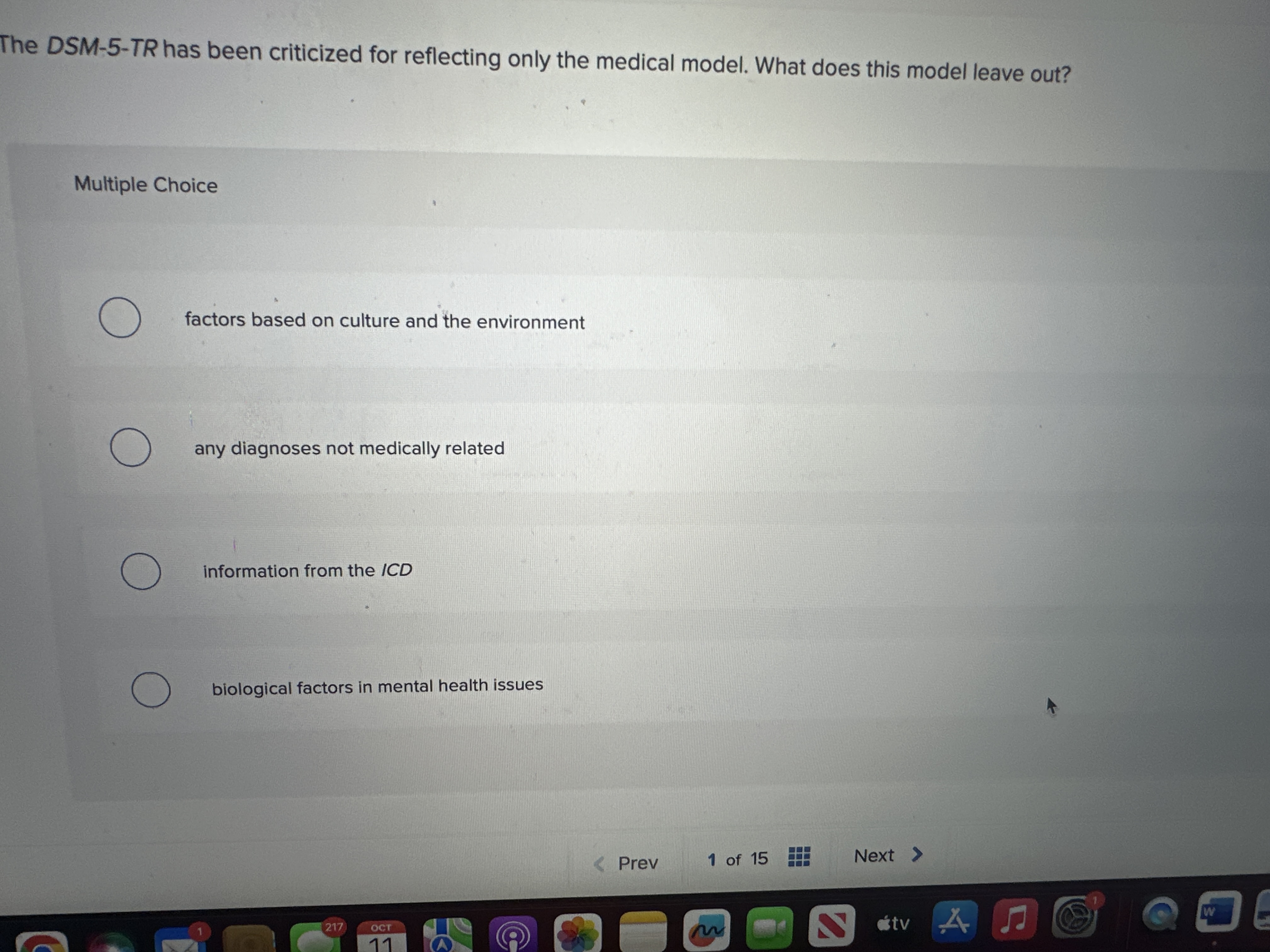 Solved The DSM-5-TR has been criticized for reflecting only | Chegg.com
