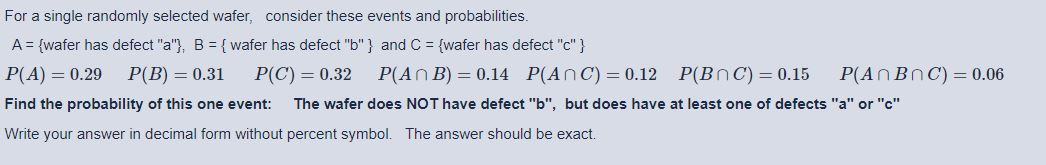Solved For a single randomly selected wafer, consider these | Chegg.com
