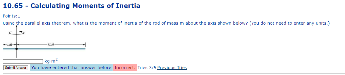 Solved 10.65 - Calculating Moments of Inertia Points: 1 | Chegg.com