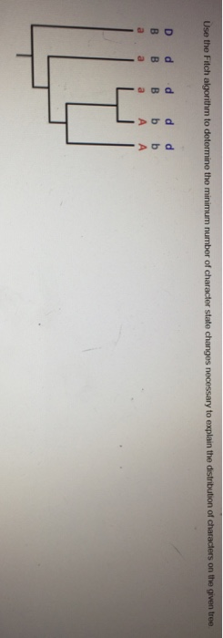 Use the Fitch algorithm to dotermine the minimum | Chegg.com