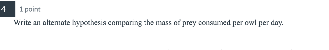 Solved 4 1 point Write an alternate hypothesis comparing the | Chegg.com