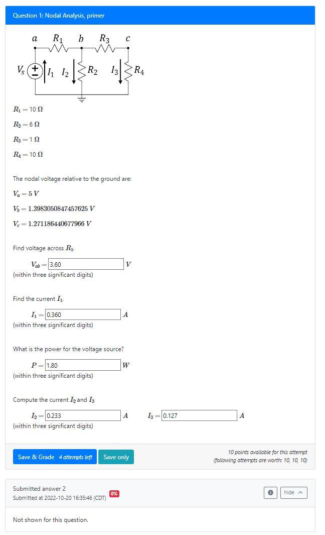 Solved Question 1: Nodal Analysis, primer | Chegg.com