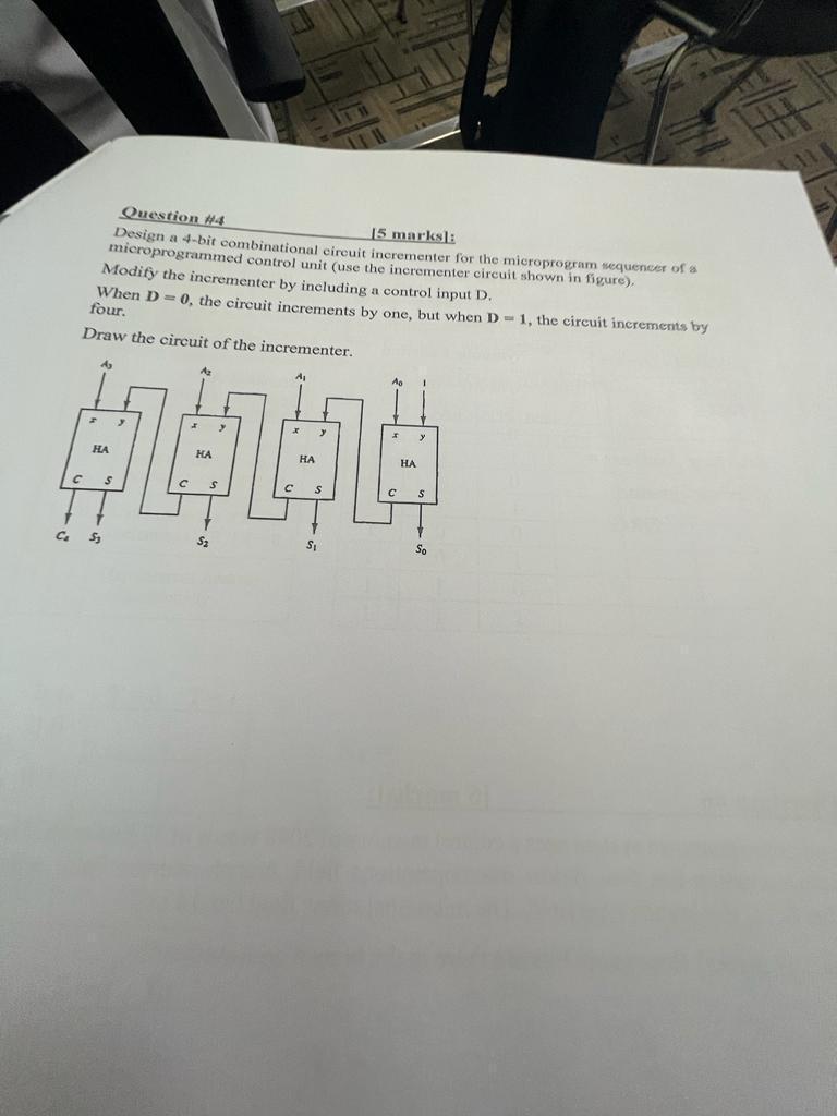 Solved Question Ha 5 Marlcs Design A 4 Bit Combinational 0776