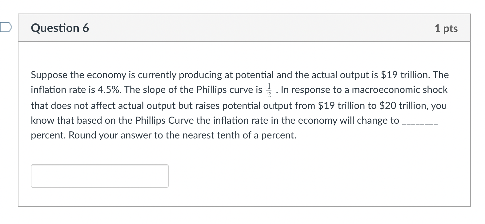 Solved Question 6 1 pts Suppose the economy is currently | Chegg.com