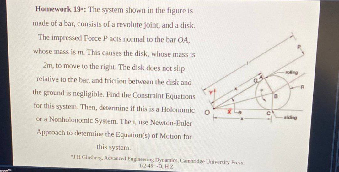 Solved Homework 19*: The system shown in the figure is made | Chegg.com