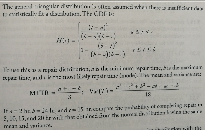 Solved The general triangular distribution is often assumed | Chegg.com