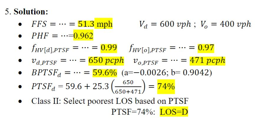5. [30 points Determine the LOS of a two-lane, 3-mile | Chegg.com