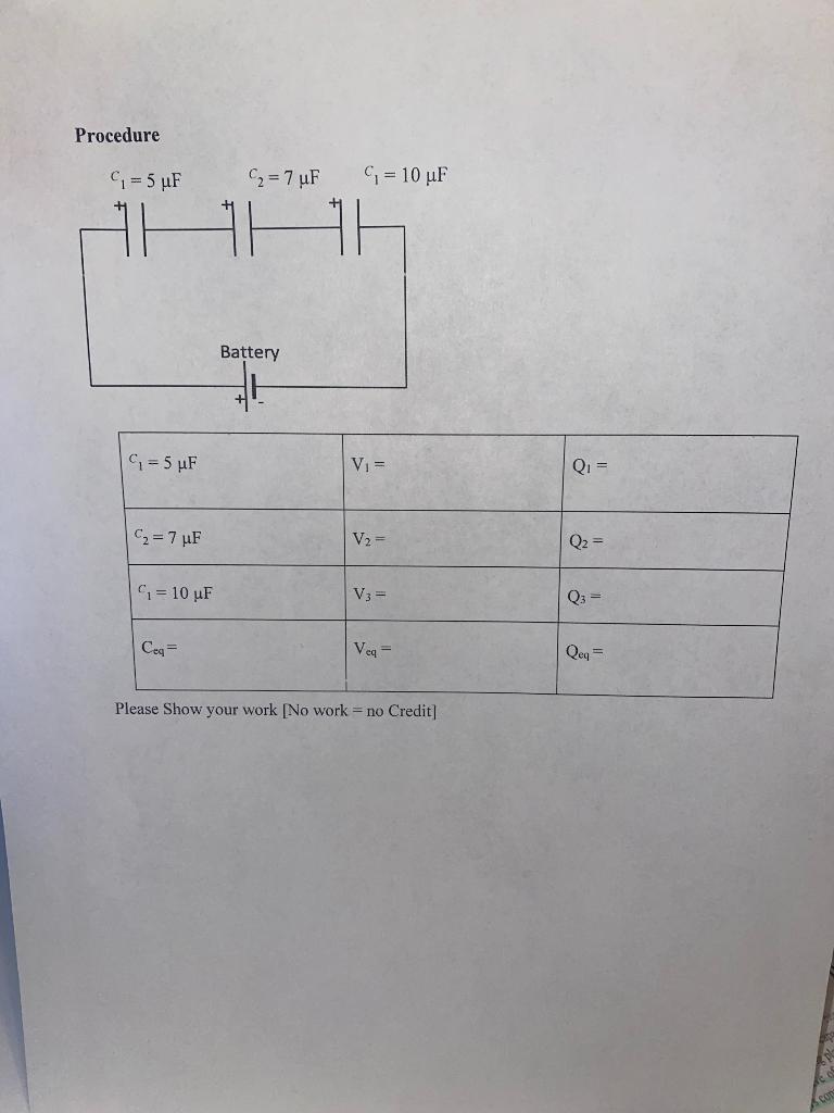 Solved CAPACITORS IN SERIES AND PARALLEL A capacitor | Chegg.com