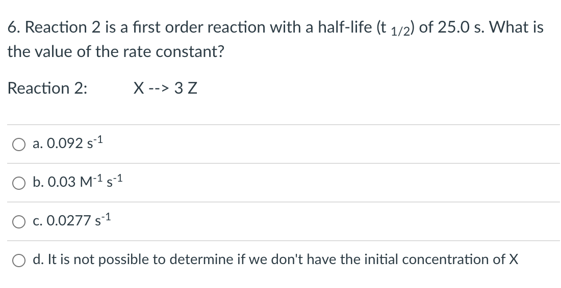Solved 6. Reaction 2 is a first order reaction with a | Chegg.com