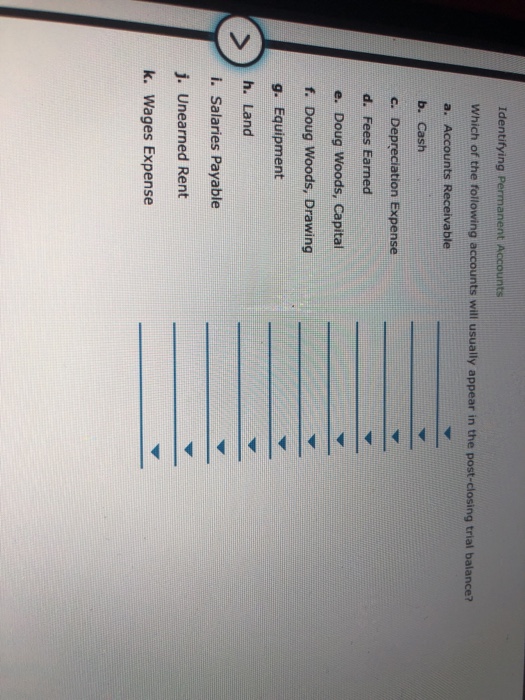 Solved Identifying Accounts to be Closed From the list that | Chegg.com
