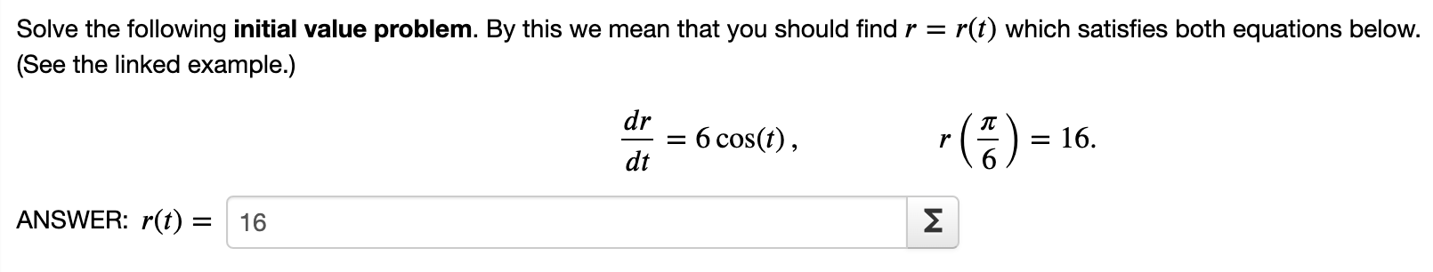 Solved Solve the following initial value problem. By this we | Chegg.com