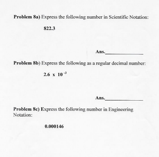 Solved Problem 8a) Express the following number in | Chegg.com