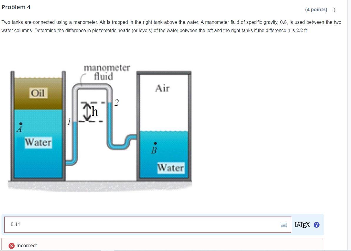 Solved Two tanks are connected using a manometer. Air is | Chegg.com