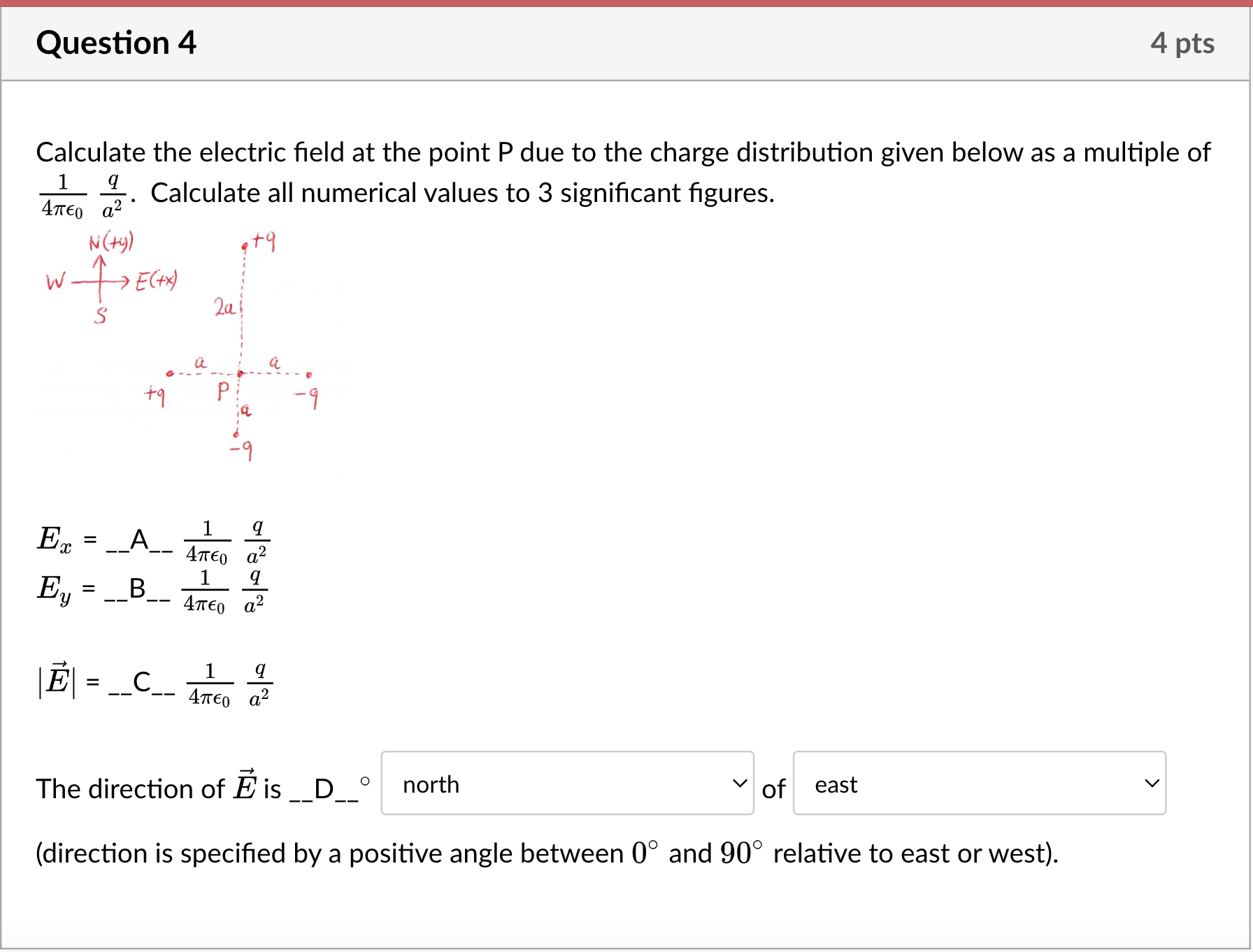 Calculate the electric field at the point P due to | Chegg.com