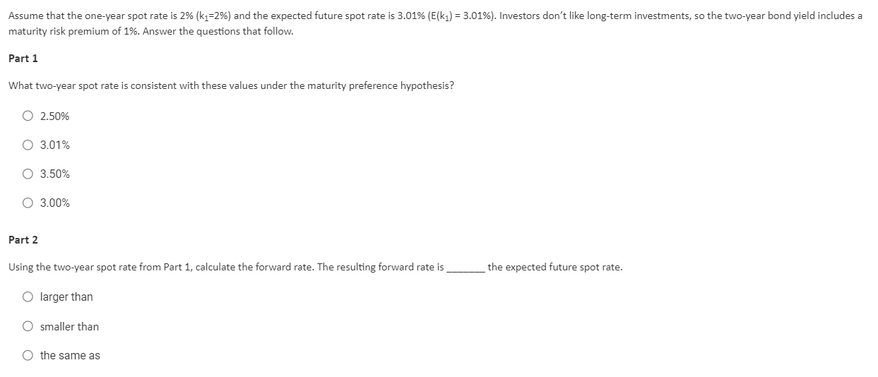 Solved maturity risk premium of 1%. Answer the questions | Chegg.com