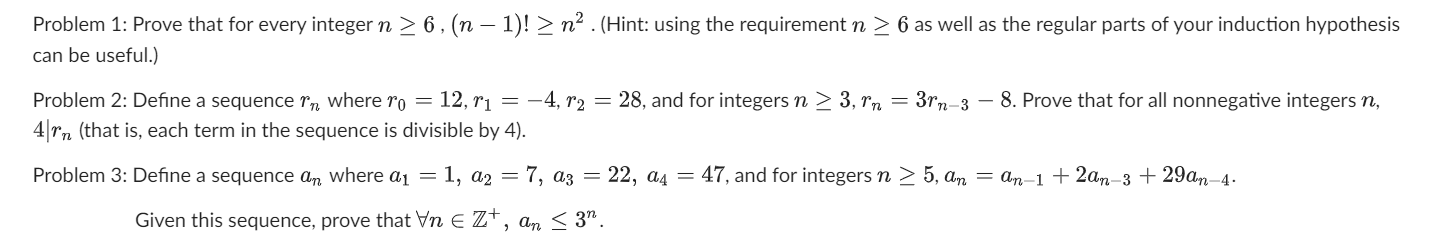 Solved Math discrete problems. I need to prove these three | Chegg.com