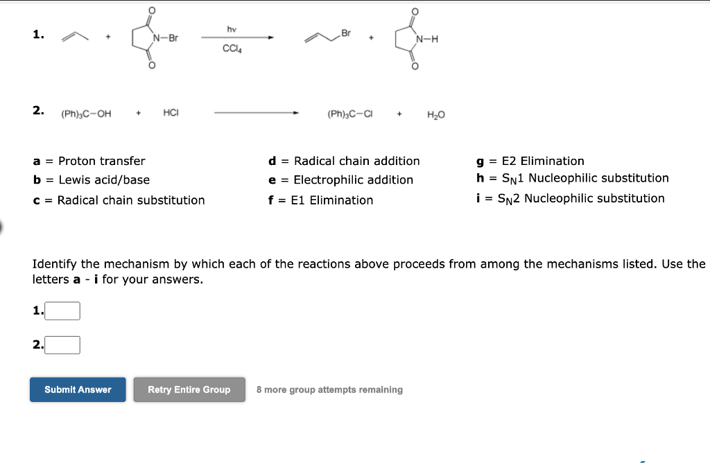 Solved 1. 2. a= Proton transfer b= Lewis acid/base c= | Chegg.com
