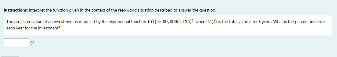 Solved Instructions: Interpret the function given in the | Chegg.com