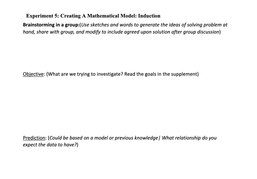 Solved Experiment 5: Creating A Mathematical Model: | Chegg.com