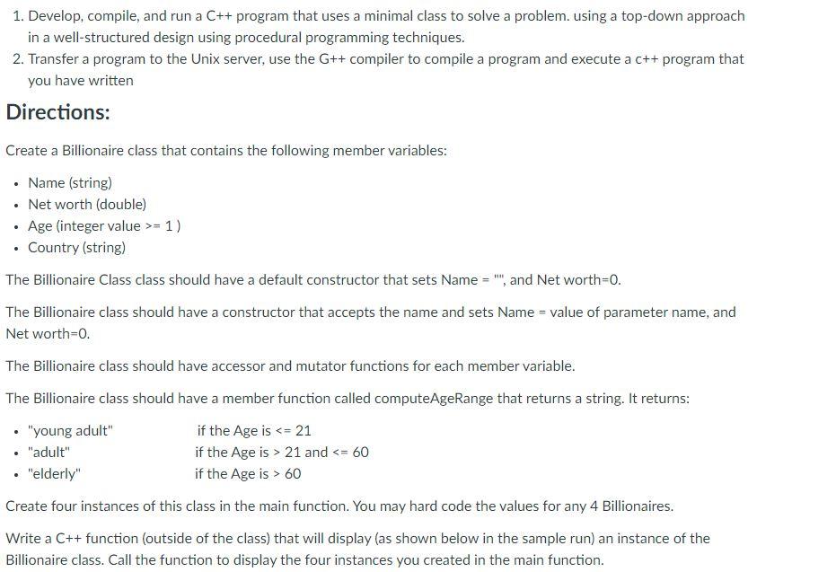 Solved C++ Code Please. Follow all directions given and add | Chegg.com Solved C++ Code Please. Follow all directions given and add | Chegg.com