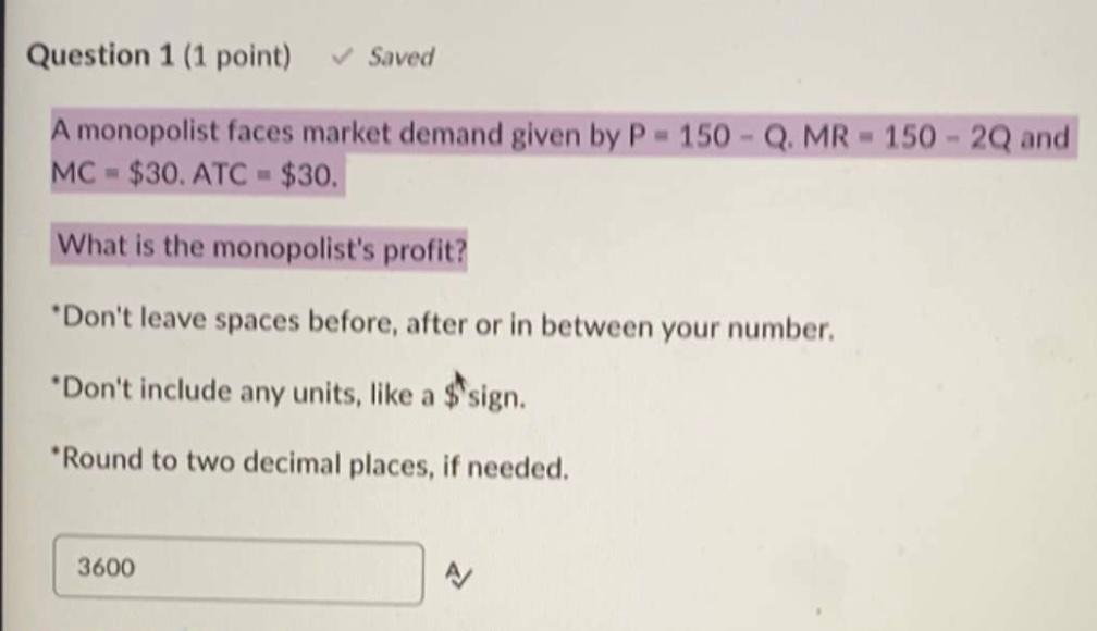Solved A monopolist faces market demand given by | Chegg.com
