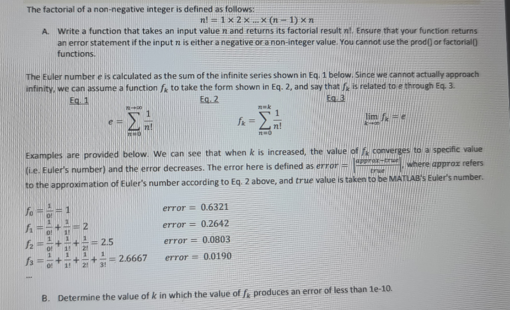 Solved The factorial of a non-negative integer is defined as | Chegg.com