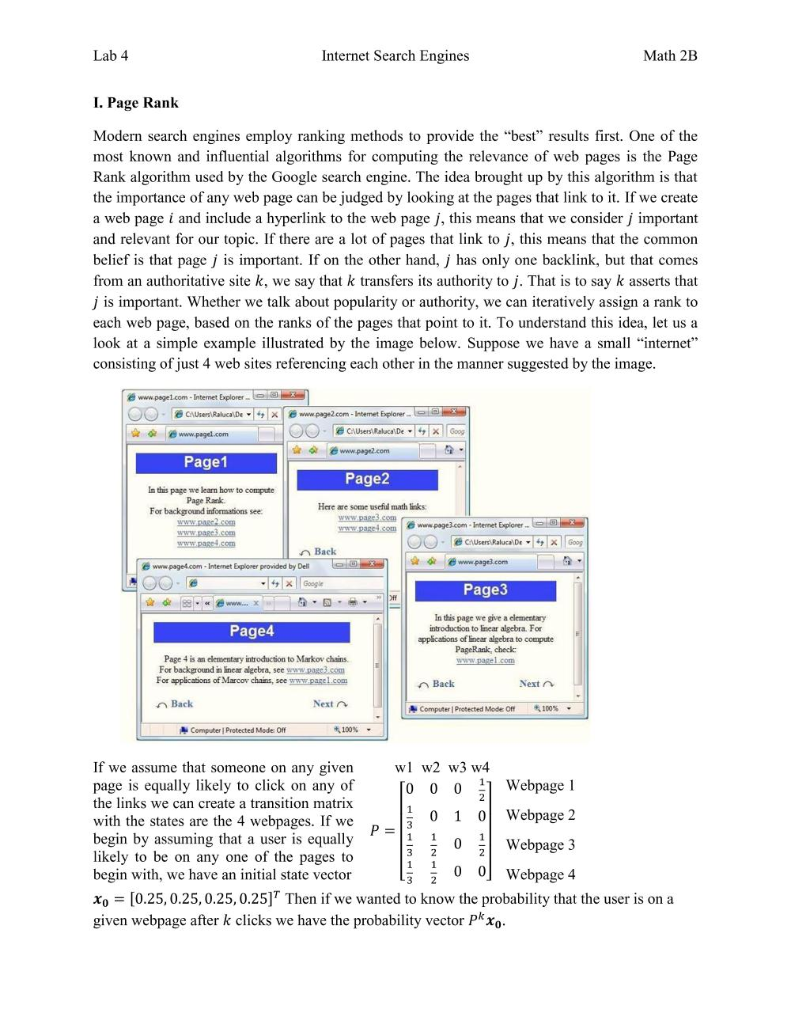 Solved This is Linear Algebra that consists of "Markov | Chegg.com