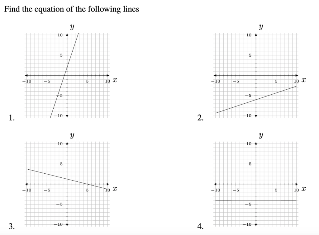 Solved Find the equation of the following lines | Chegg.com