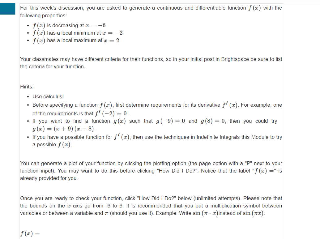 For this week's discussion, you are asked to generate | Chegg.com