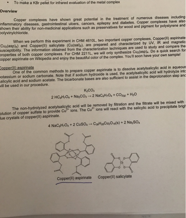 Solved To make a KBr pellet for infrared evaluation of the | Chegg.com