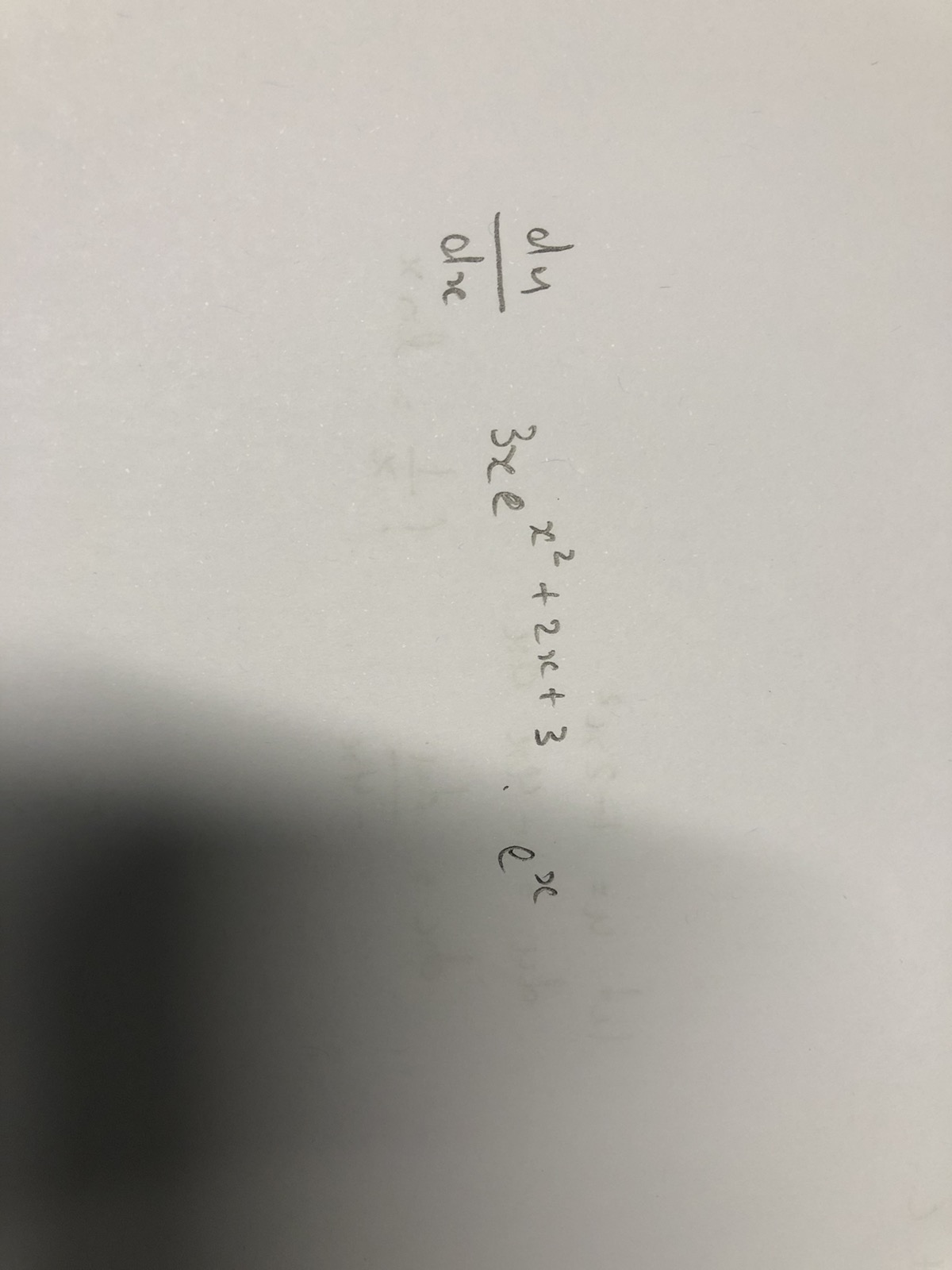 Solved \\( \\frac{d y}{d x} 3 x e^{x^{2}+2 x+3} \\cdot e^{x} | Chegg.com