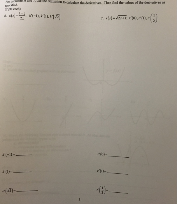 Solved For problems and, use the definition to calculate | Chegg.com