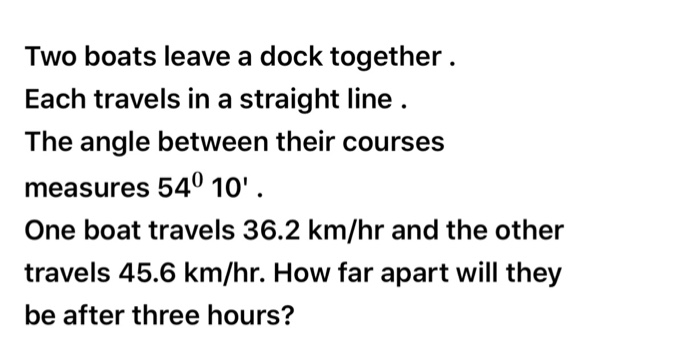 Solved Two boats leave a dock together. Each travels in a | Chegg.com