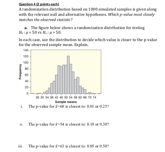 Solved Question 4(2 points each) A randomization | Chegg.com