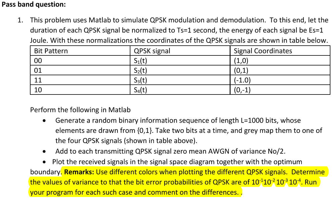 Solved This Problem Uses Matlab To Simulate Qpsk Modulation 
