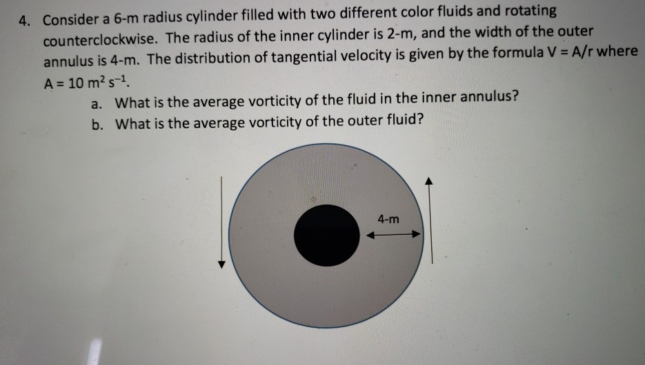 Solved 4. Consider a 6-m radius cylinder filled with two | Chegg.com