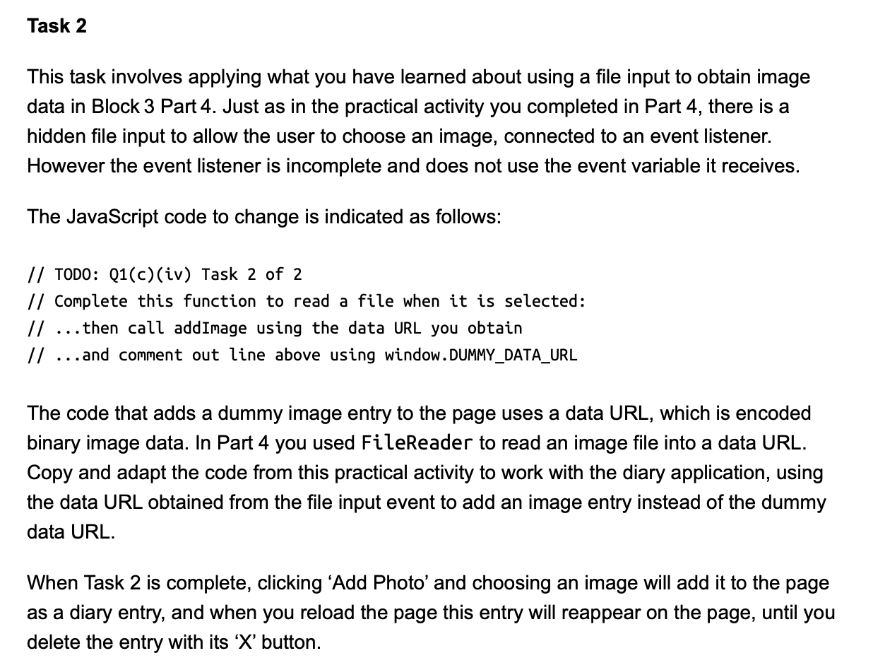 Solved Edit the script in the places indicated in 'tma03.js' | Chegg.com