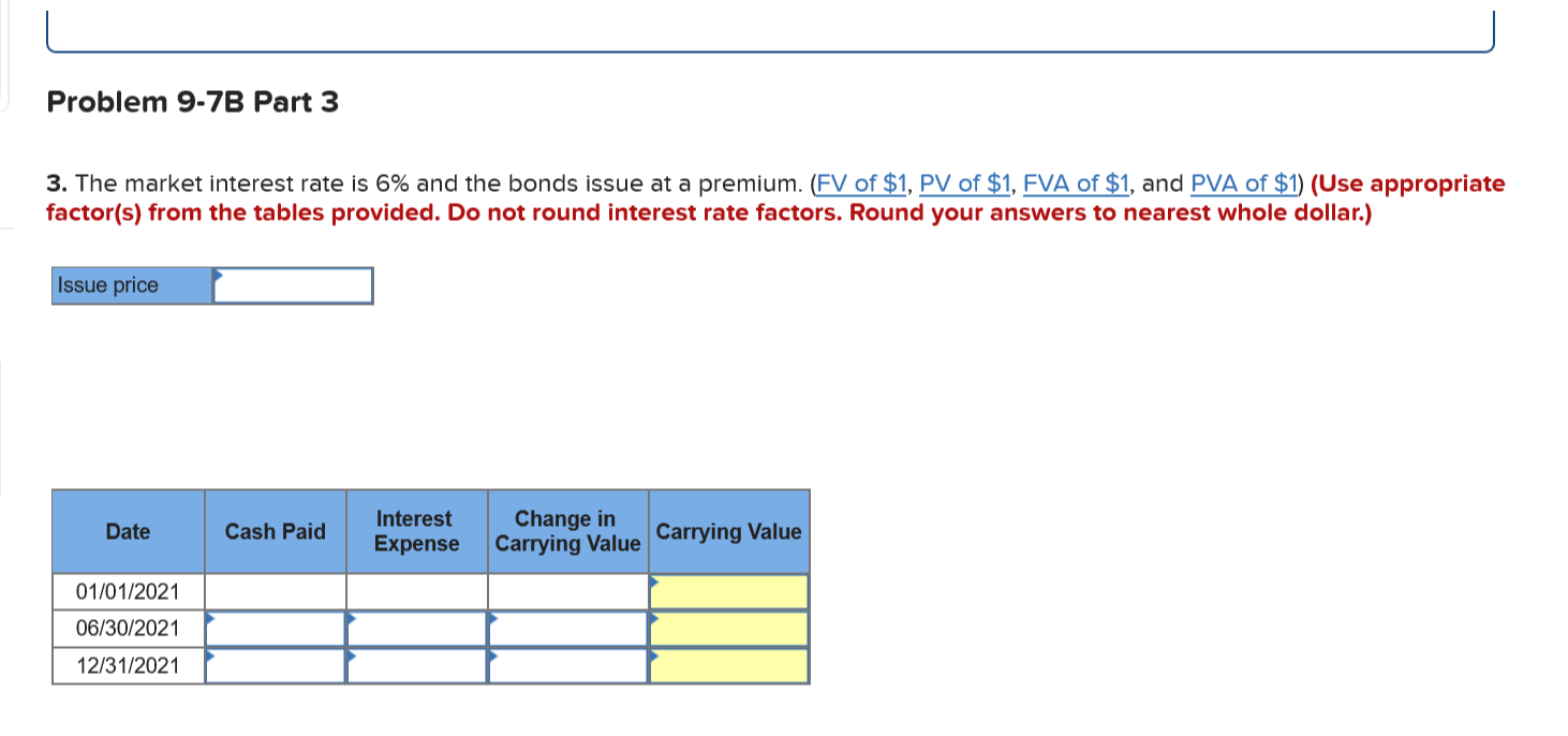 Solved Problem 9-7B Calculate the issue price of a bond and | Chegg.com
