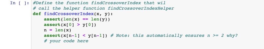 Solved Problem 1: Find Crossover Indices. 1 You are given | Chegg.com