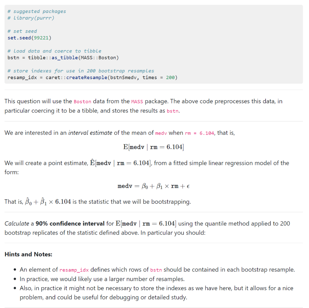 # suggested packages # Library (purrr) # set seed | Chegg.com