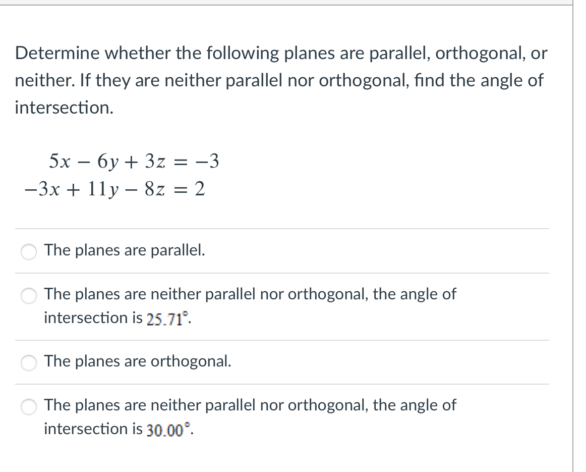 Solved Determine whether the following planes are parallel, | Chegg.com