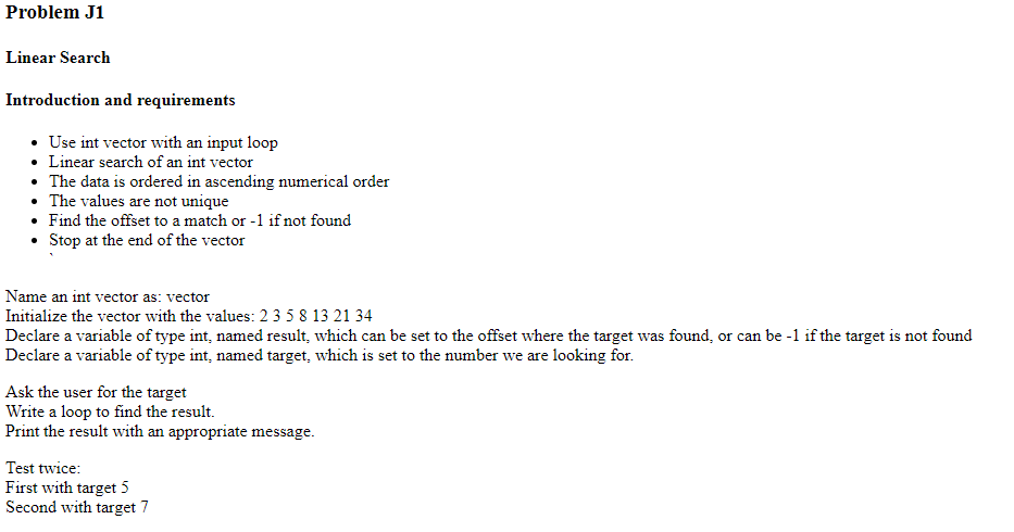 Solved Introduction and requirements - Use int vector with | Chegg.com