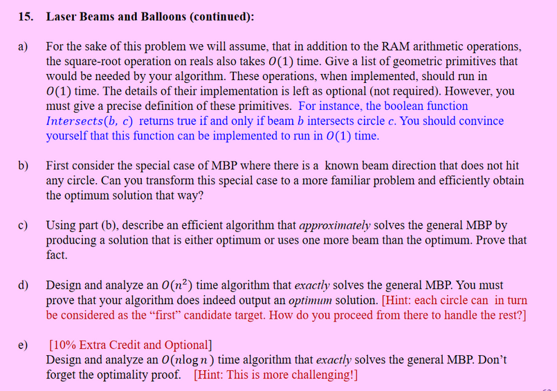 Solved Laser Beams and Balloons: Suppose you have a | Chegg.com